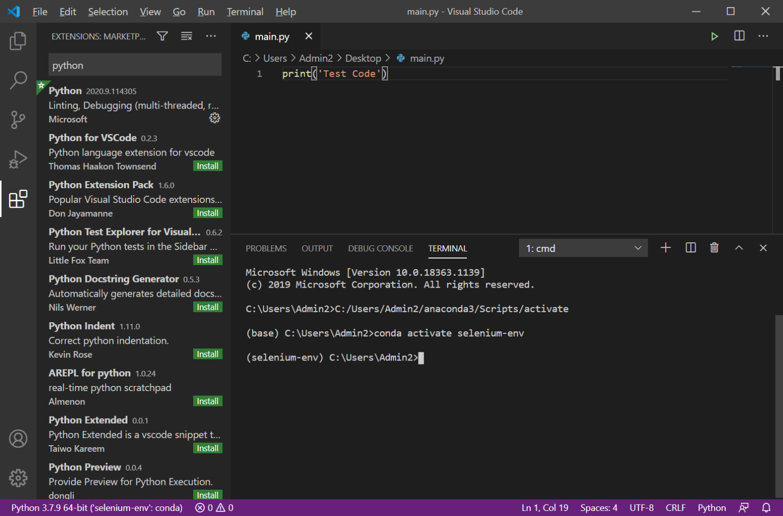 【最新】VSCodeでAnaconda3(Python)を実行する方法(Windows)｜テックダイアリー