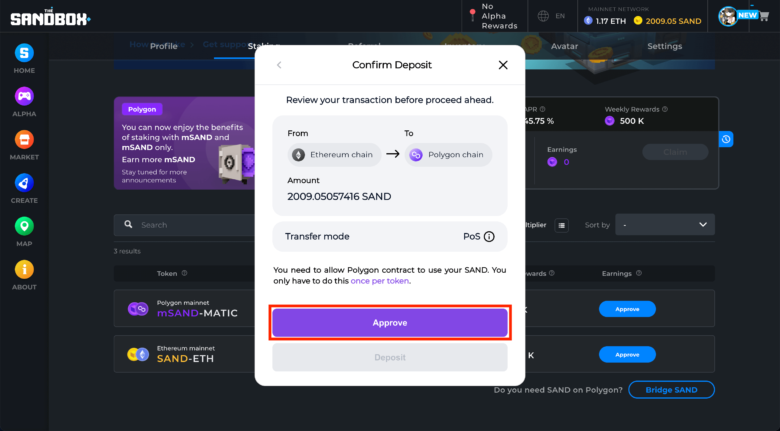 $SANDをPolygon（The Sandbox公式）でステーキングする方法【5ステップで解説】 | テックダイアリー